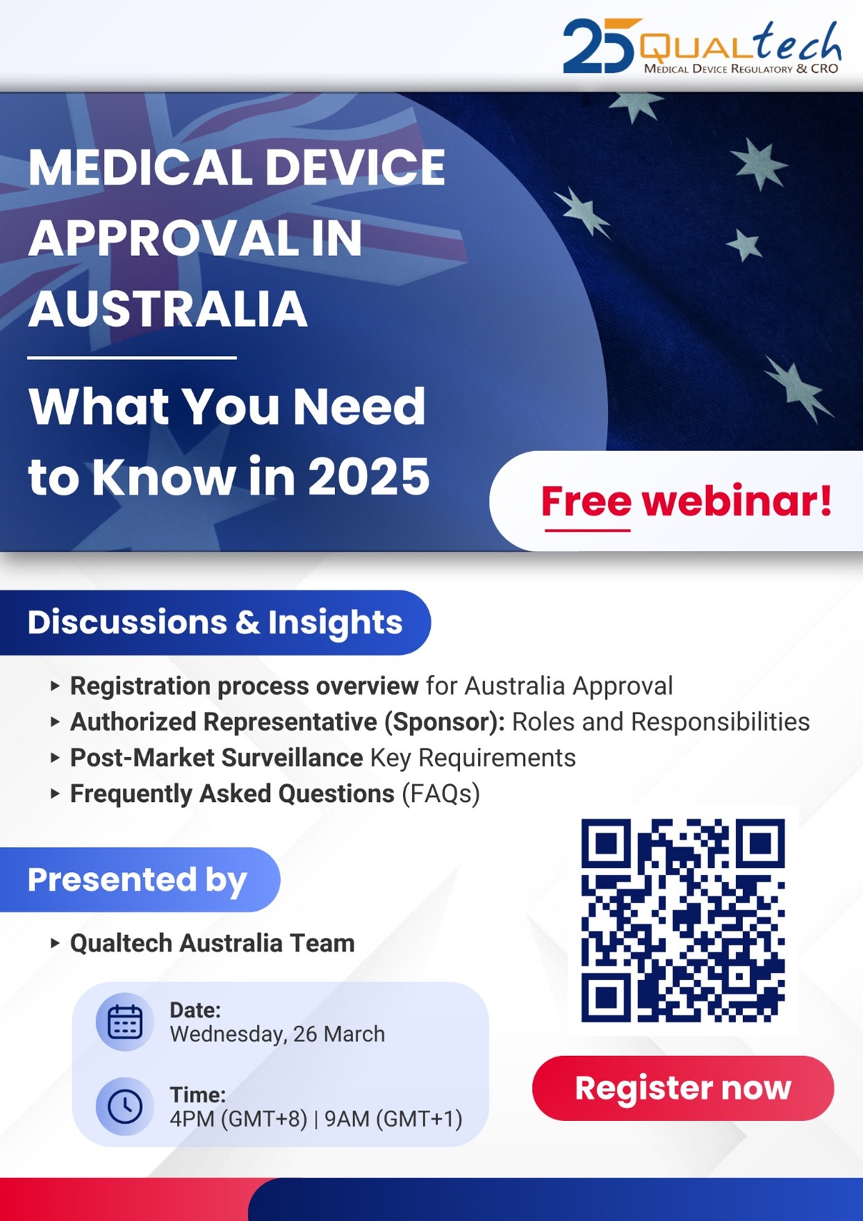 Qualtech Webinar: MEDICAL DEVICE APPROVAL IN AUSTRALIA: WHAT YOU NEED TO KNOW IN 2025